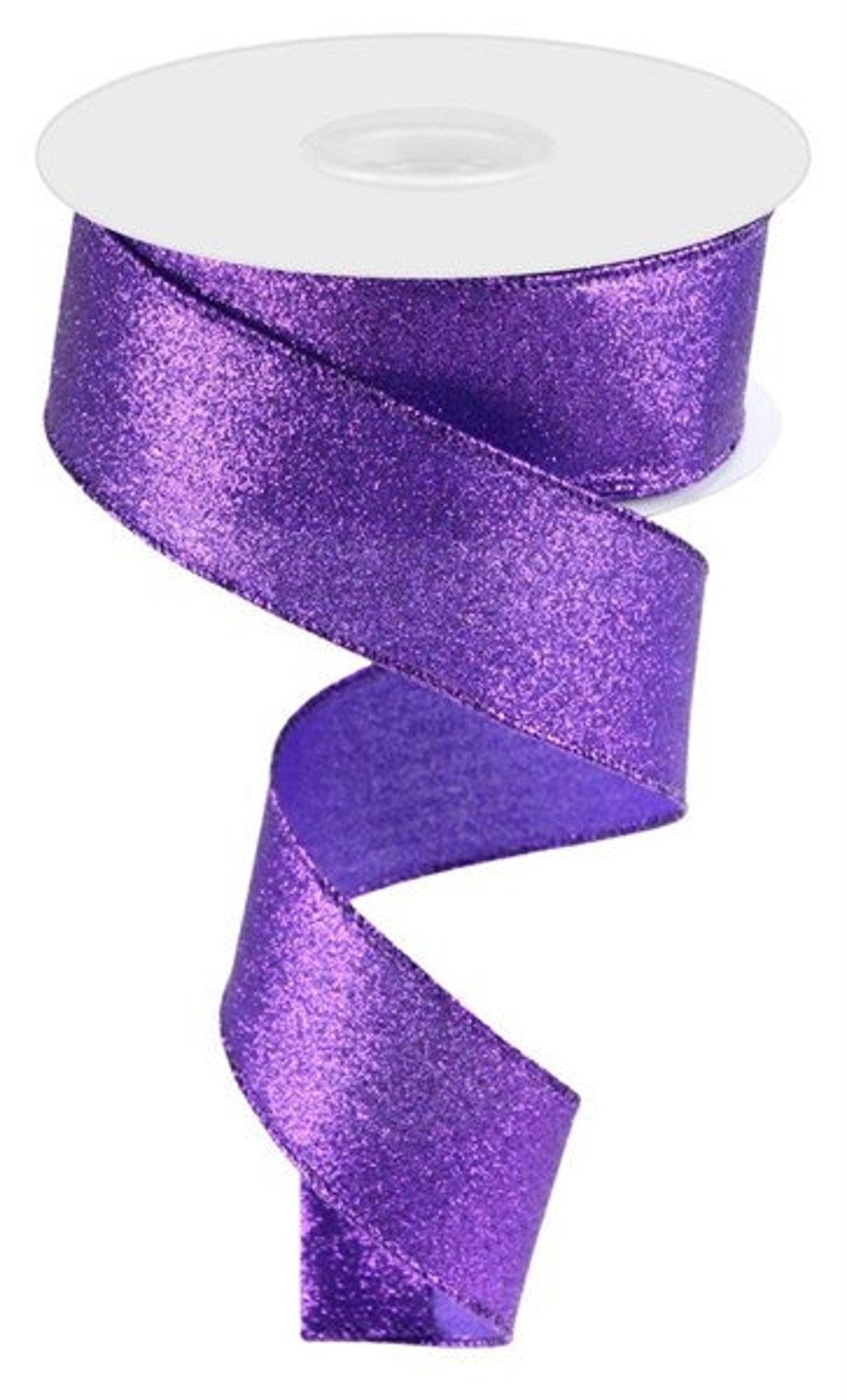 Purple Shimmer Glitter Wired Ribbon 1.5 X 10 Yards Ribbon - Etsy