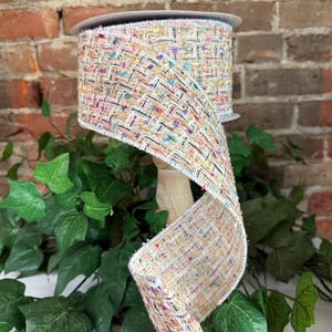 Eclectic Multilight Tweed Ribbon 4” X 10 Yards, Premium Ribbon for ...