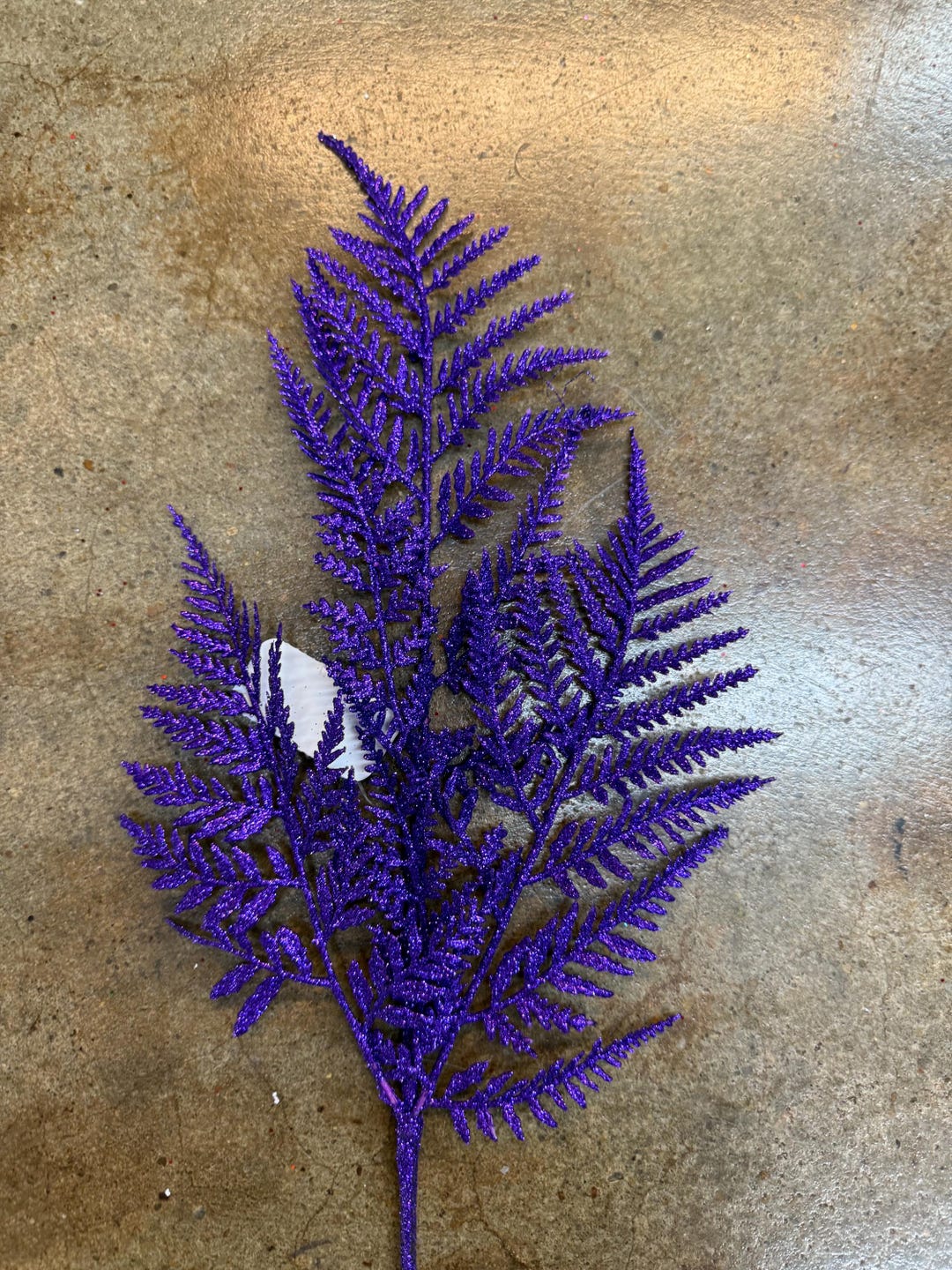 Purple Glitter Fern Spray 18.5”, Mardi Gras Decor, Halloween Decor ...