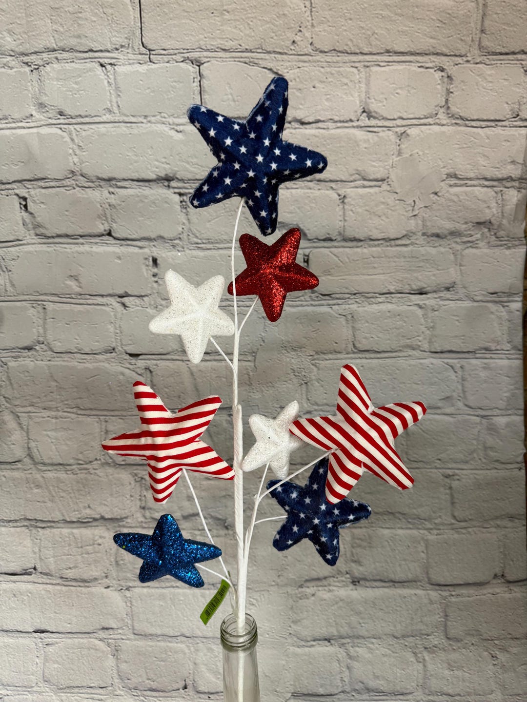 4th of July Star Spray, Patriotic Wreath Embellishment, Red White and ...