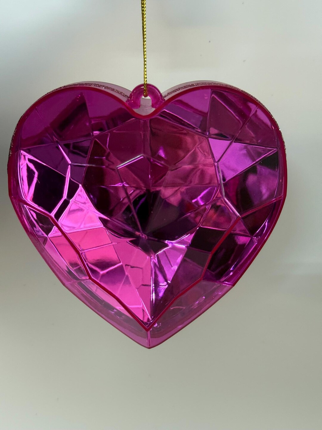 Valentine Heart, Bubblegum Pink Heart Jewel Ornament 6", Valentine Gift ...