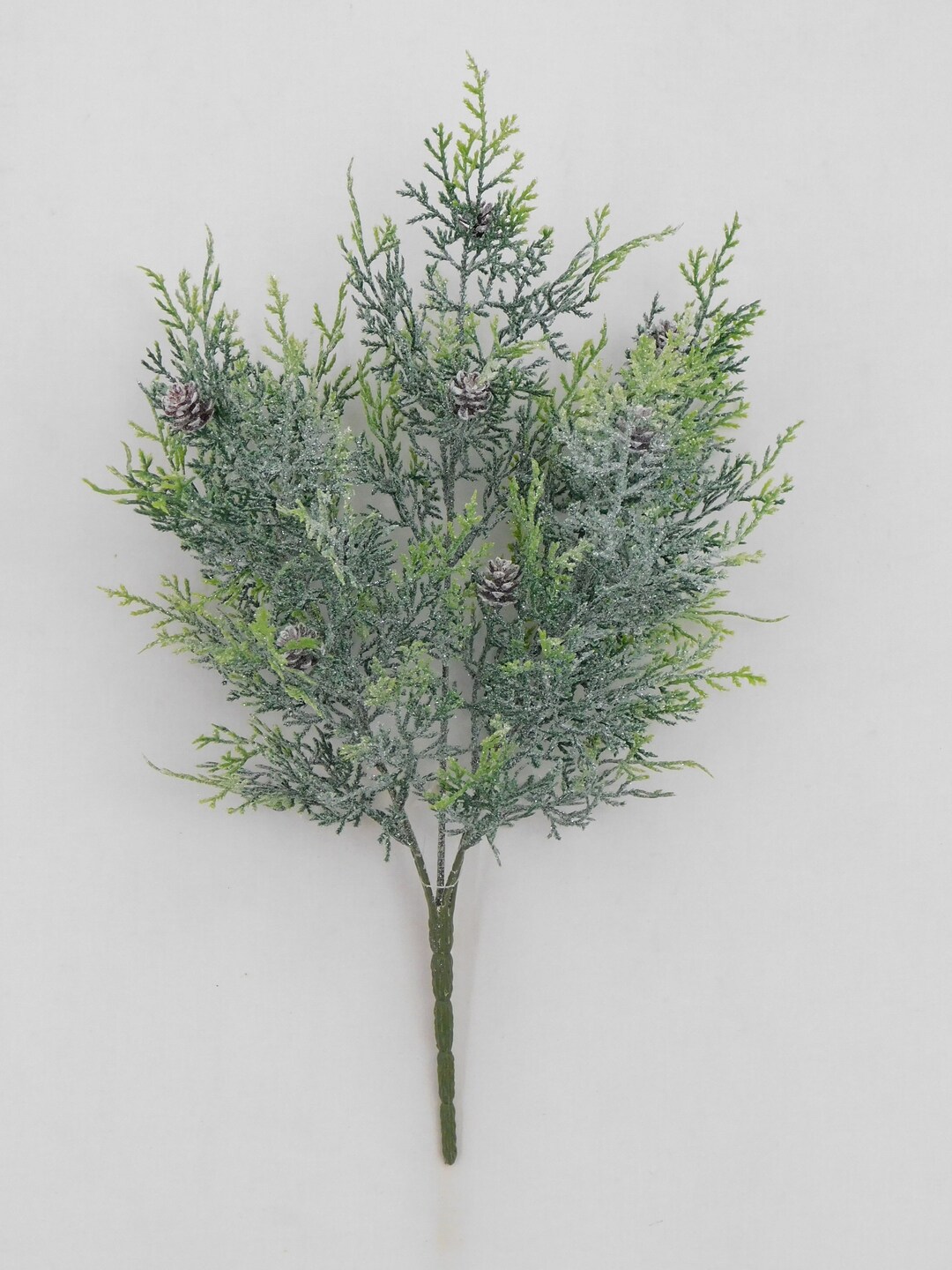 Iced Cedar Bush With Pinecones 19” X 5, Mix Greenery Bush Vase Filler ...