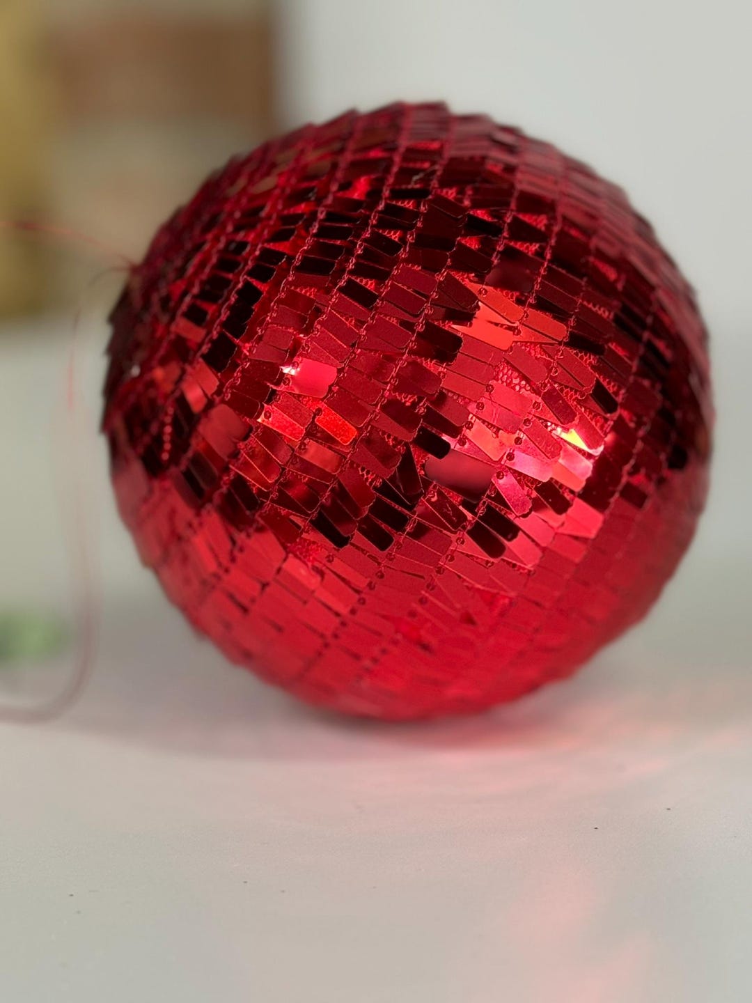 Red Ball Ornament 4", Perfect for Christmas, Valentine's Day, or Disco ...