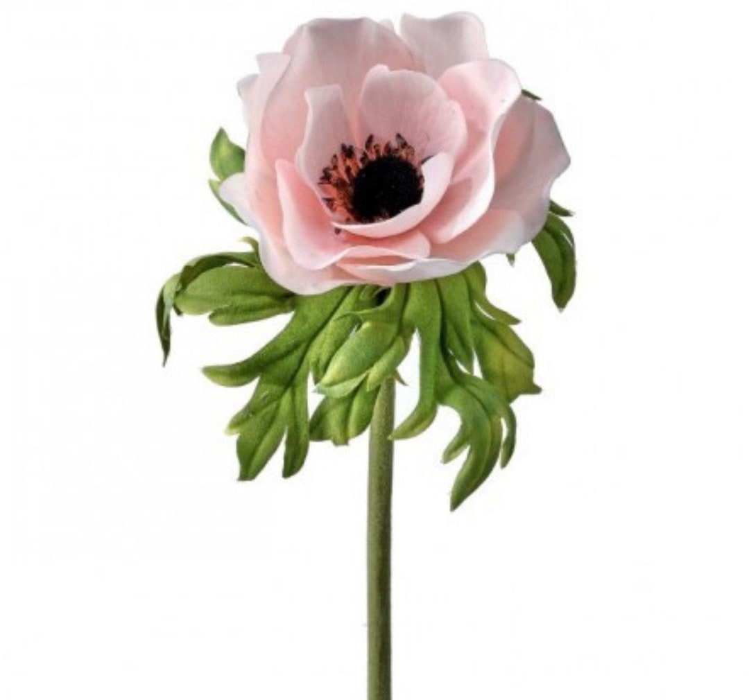 Anemone Flower, Just Cut Blush 22”, Farmhouse Country Floral, Single ...