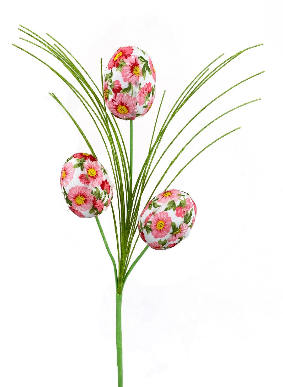 Pink Floral Egg Pick 18”, Easter Spray, Spring Spray, Wreath, Craft ...