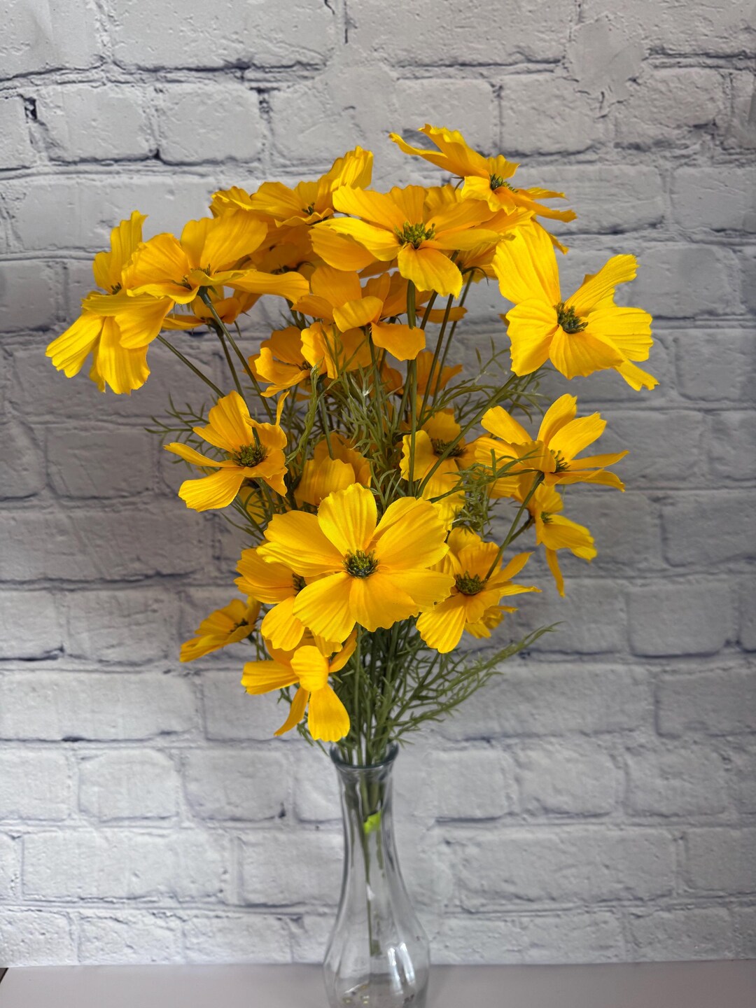 Yellow Cosmos Bush X 5 Stems, 20”, Wreath Embellishment Supply, Floral ...