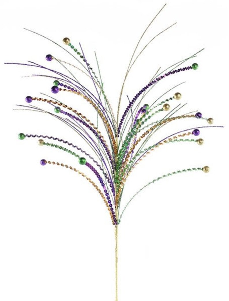 Mardi Gras Laser Sequin Glitter Ball Spray 27" Inches, Mardi Gras ...