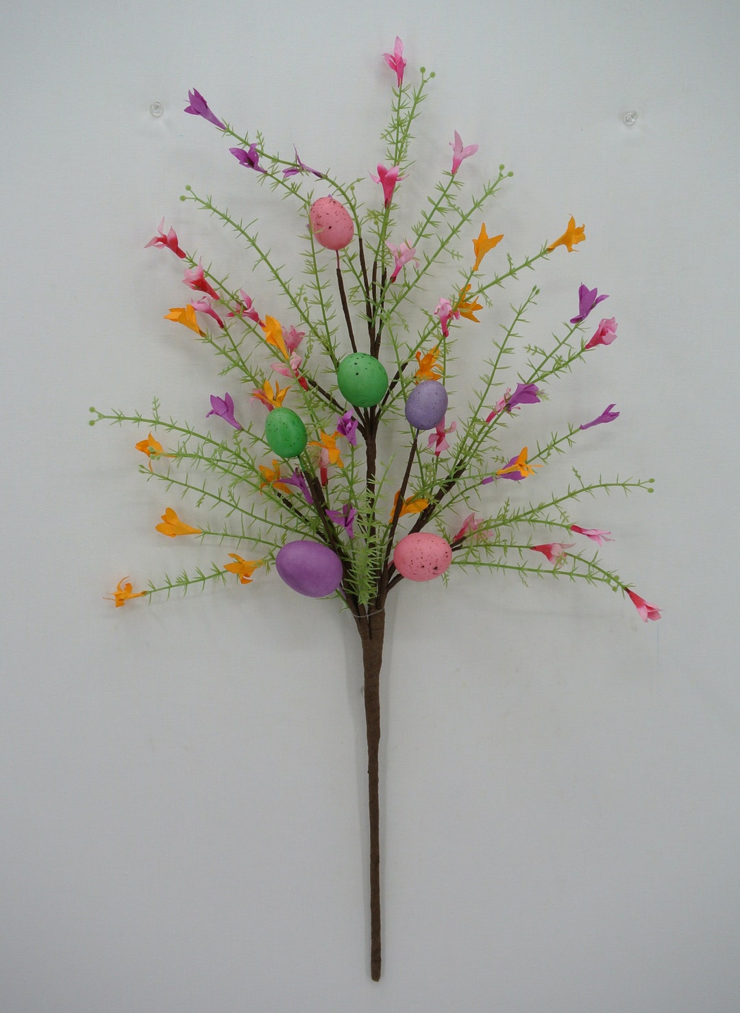 Egg and Mini Flower Spray 26, Easter Spray, Spring Spray, Wreath, Craft ...