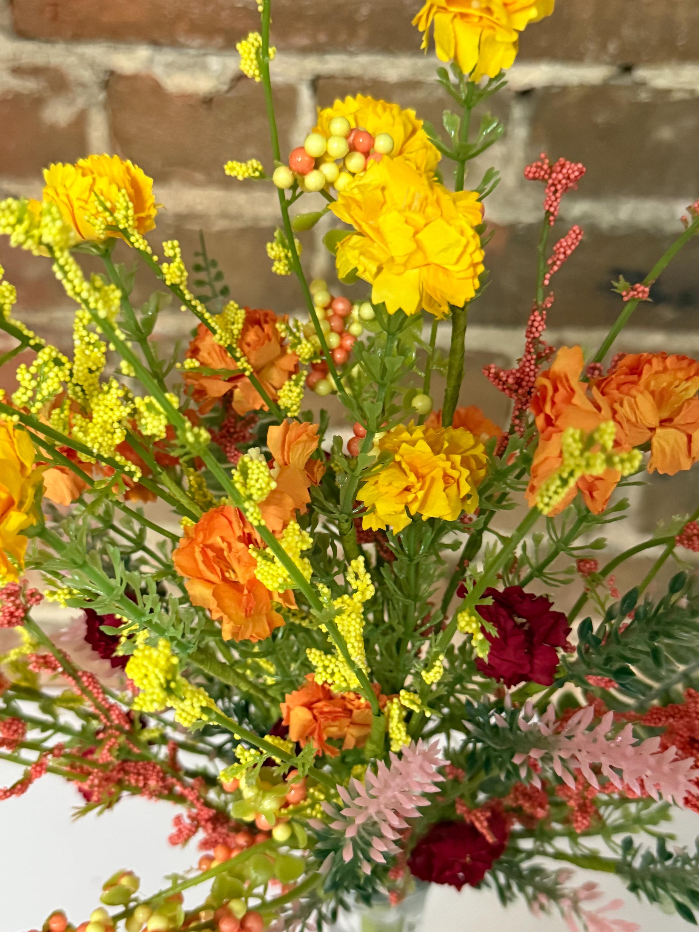 Spring Mini Flower, Orange Yellow Red 20”, Spring Mixed Floral, Spring ...