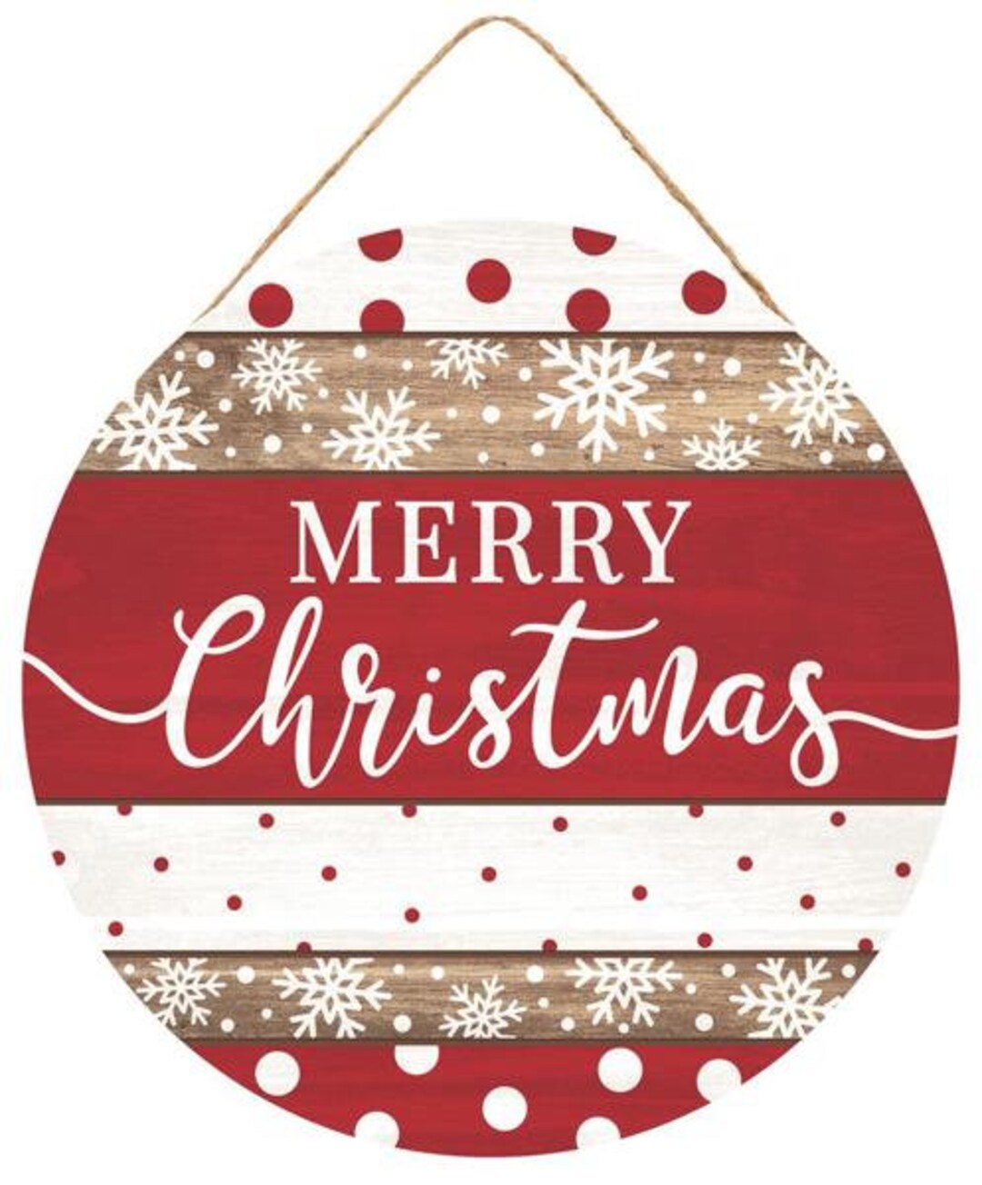 Merry Christmas Rustic Sign 10.5" Dia, MDF Signs, Wreaths, Wreath ...