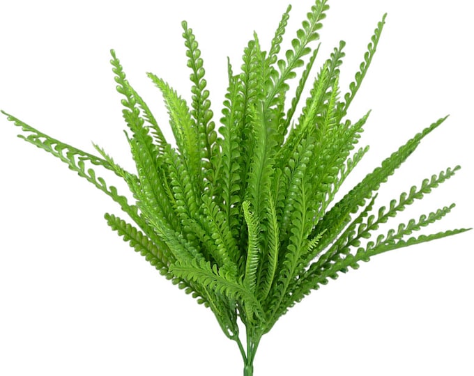 Button Fern Leaf Bush, Beaded Fern 18" Plastic, Greenery Wreath ...