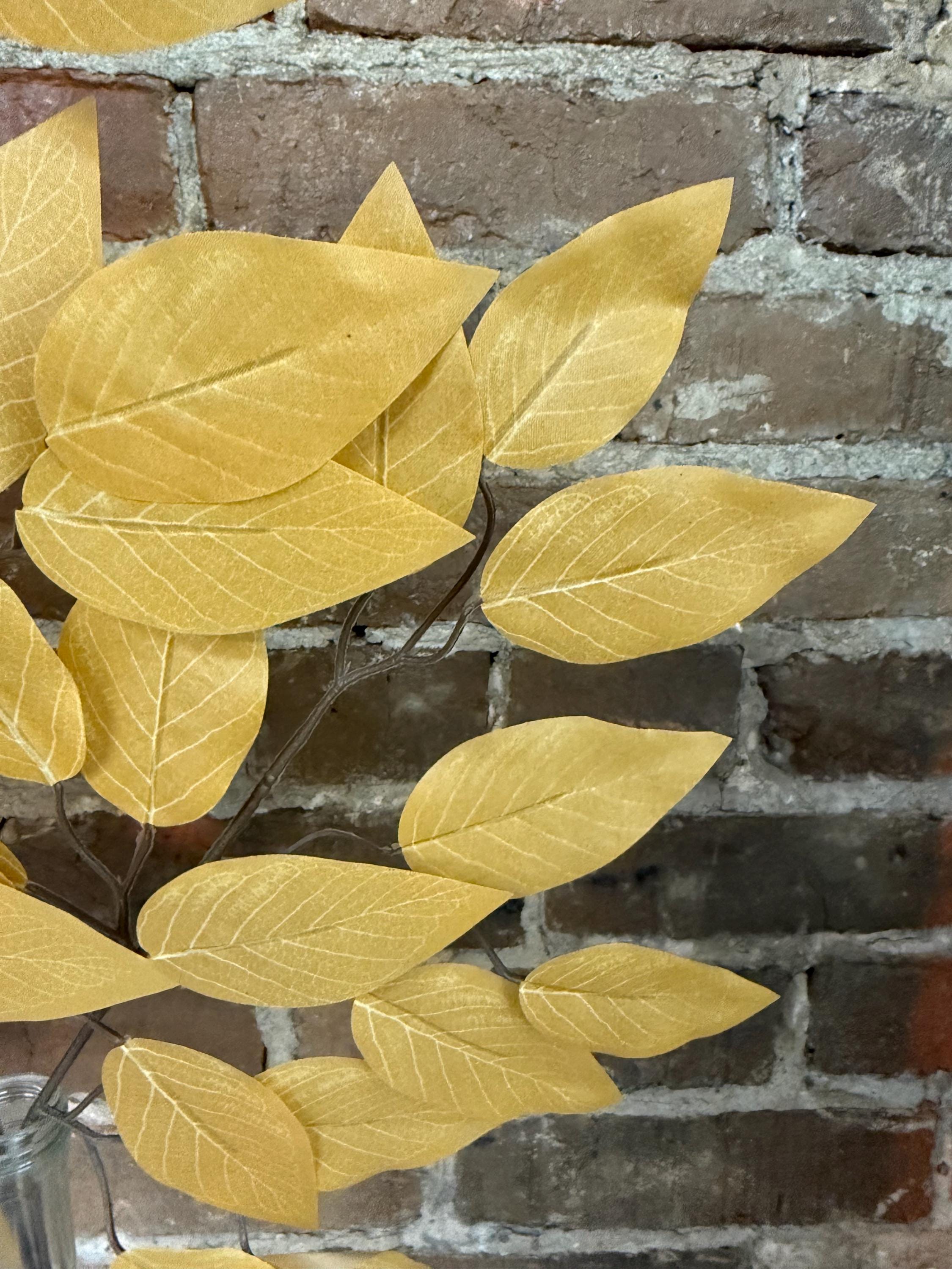 Antique Gold Ficus Leaf Spray 23", Antique Gold Leaves, Spring, Summer ...