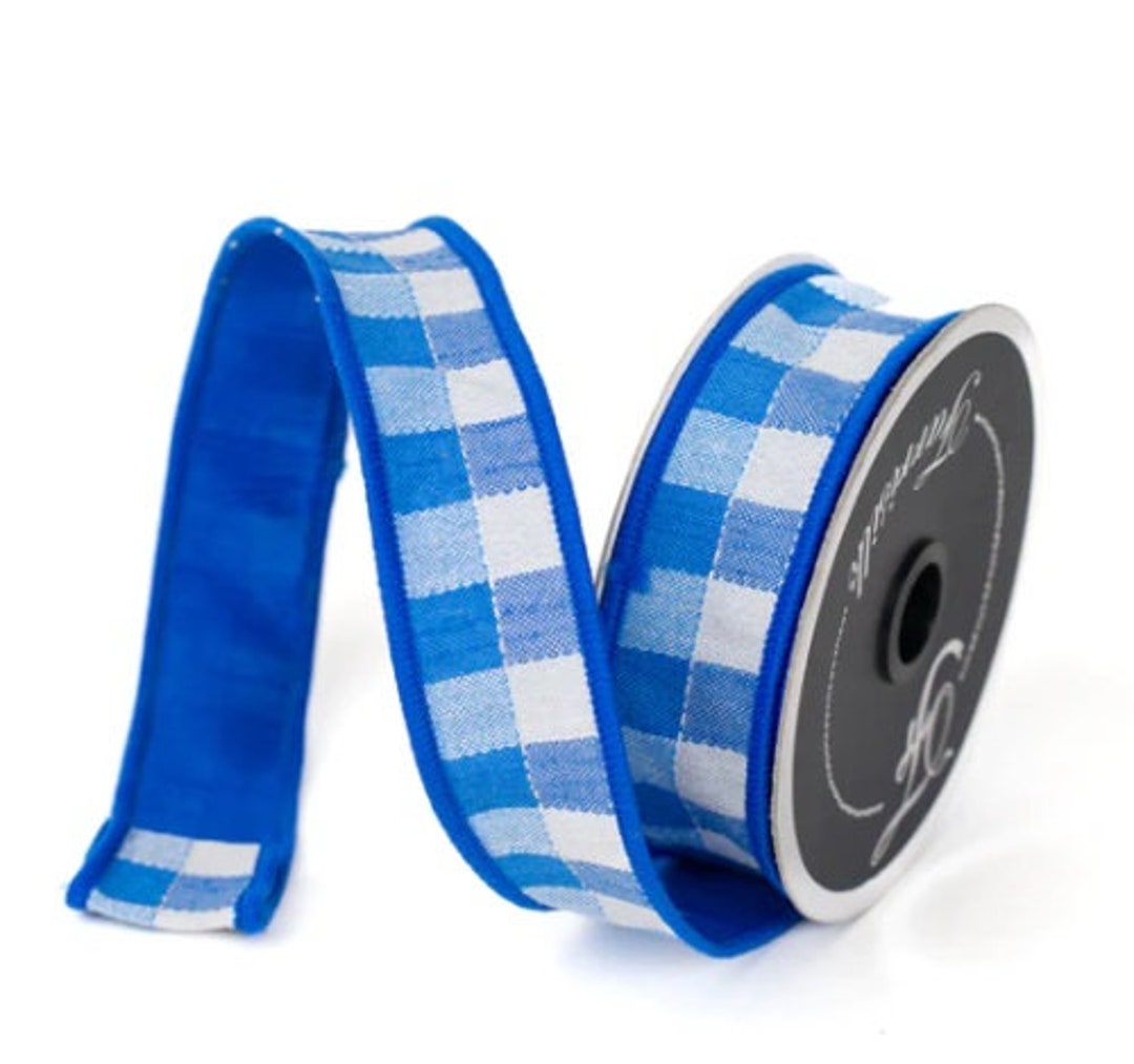 Light Blue Stitchery Plaid 1 X 10 Yards Farrisilk Ribbon, RK502-16 - Etsy