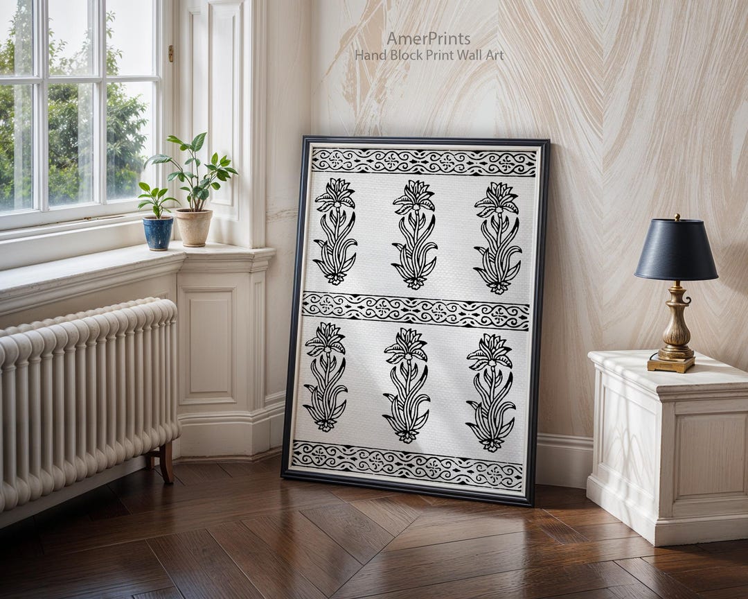 Black & White Flower Print Flower Wall Art, Neutral Abstract Flower Art ...