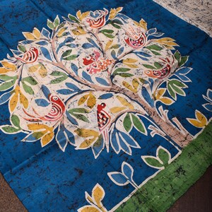 Blue Tree of Life Batik Gachi Tussar Silk Saree CERTIFIED SILK - Etsy