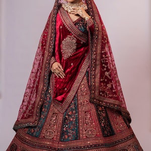 Charming Mosaic Panel Design Lehenga With Embroidery, Customizable ...