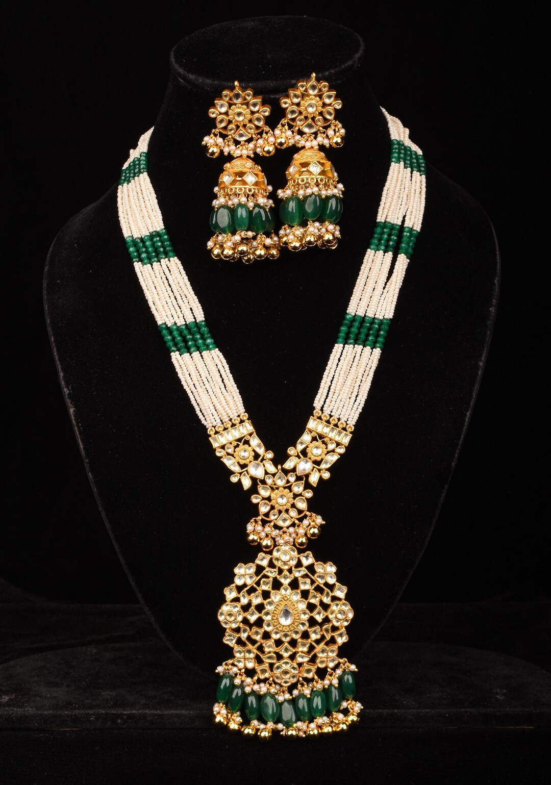 Rani Haar - Ahmedabadi Jadau Haar With Kundan Stones and Matching ...