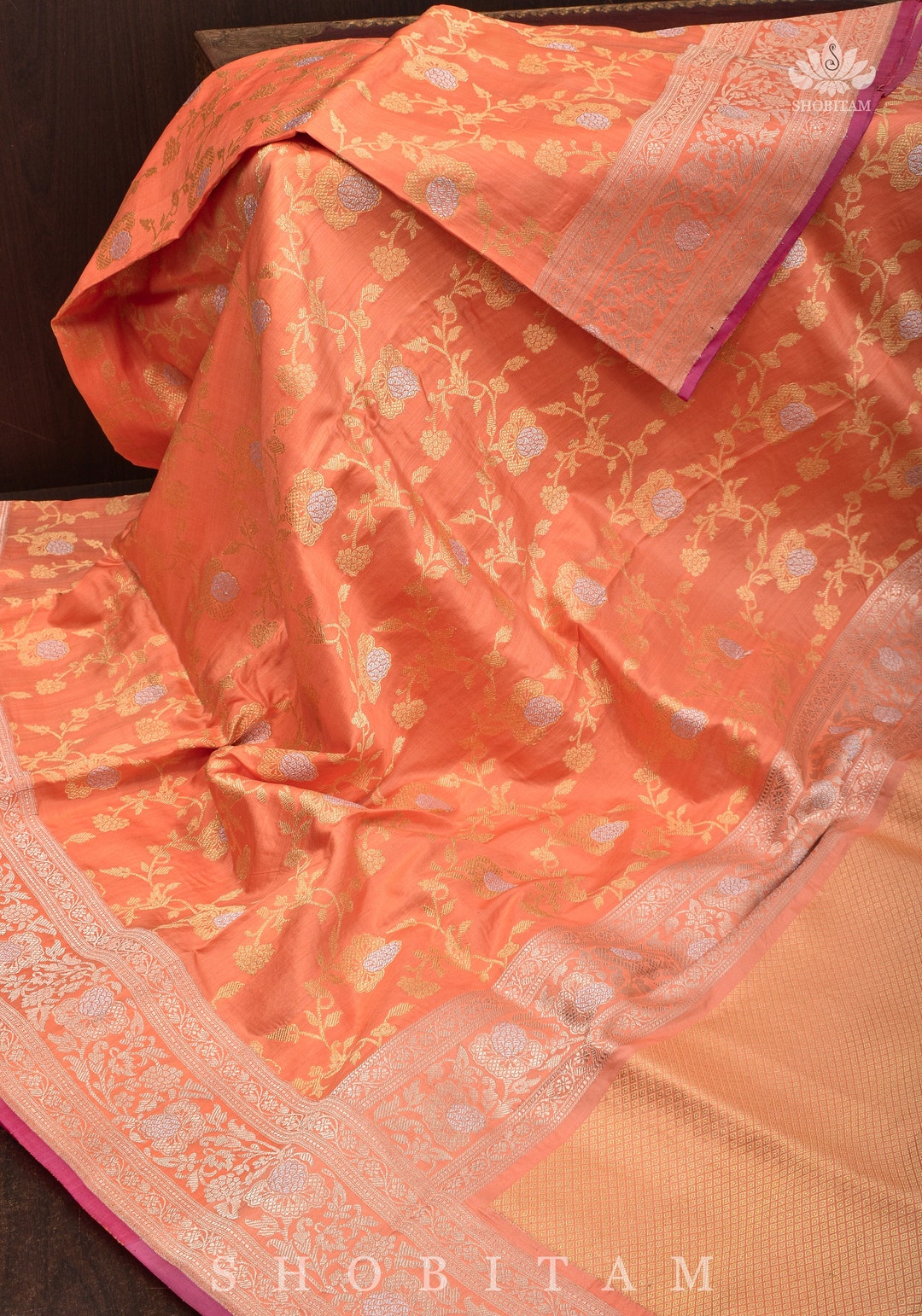 Authentic Sona Rupa Alfi Jaal Banarasi Tussar Silk Saree in - Etsy