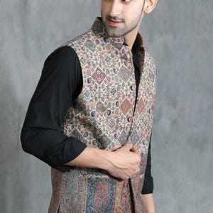 Kashmiri Nehru Jacket With Paisley Design | Made to Order - Etsy