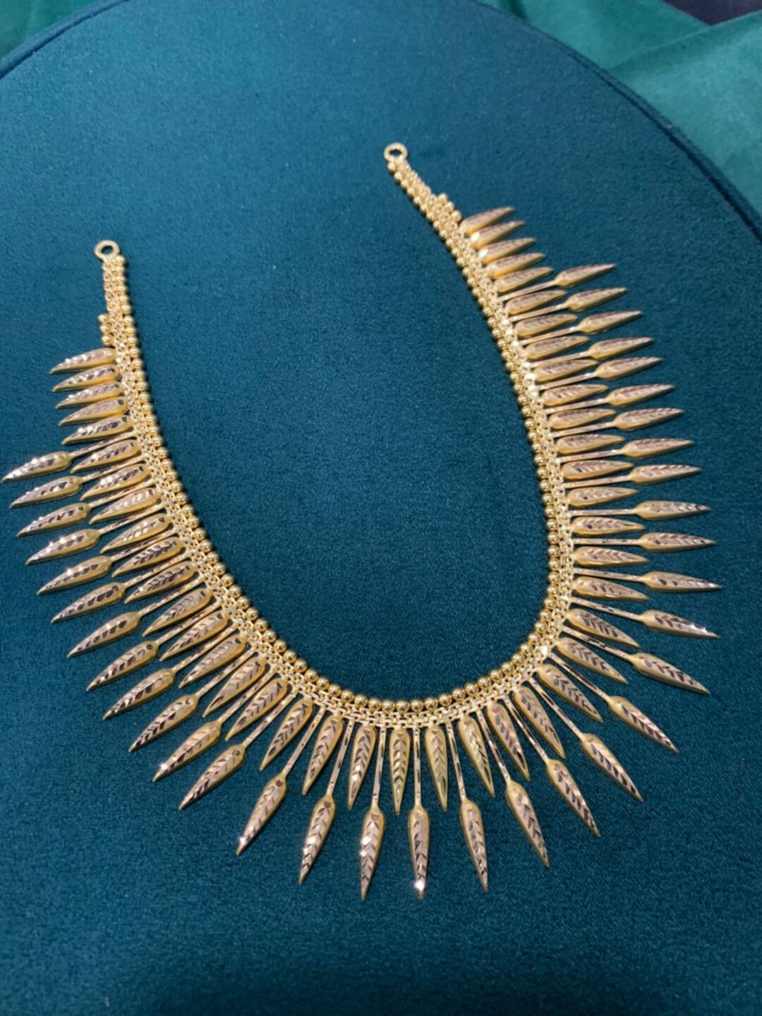 Stunning 22 Ct Gold Double Row Mulla Poo Pattern Necklace - Etsy
