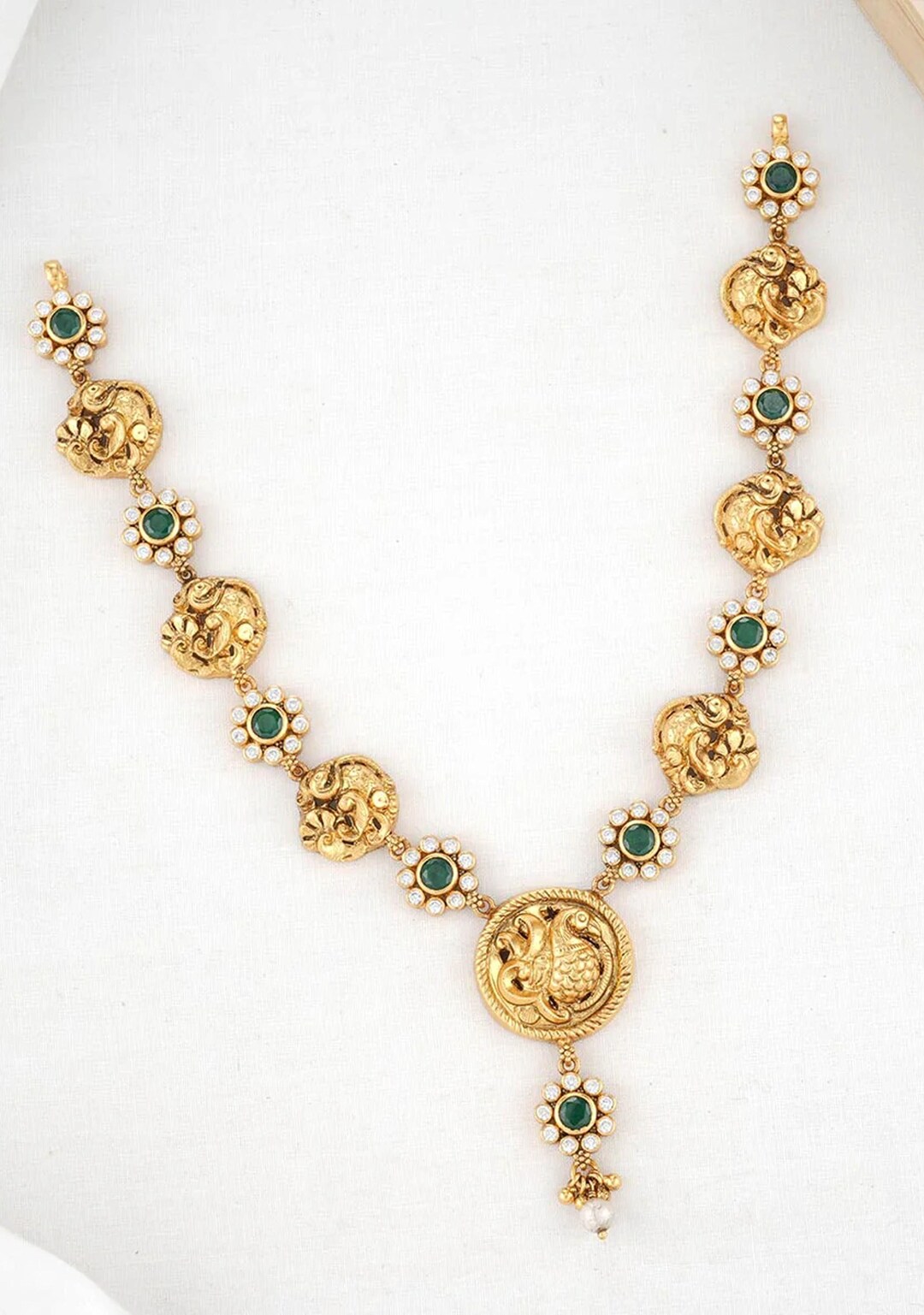 92.5 Silver 24 Ct Gold Played Nagas and Stones Necklace - Etsy