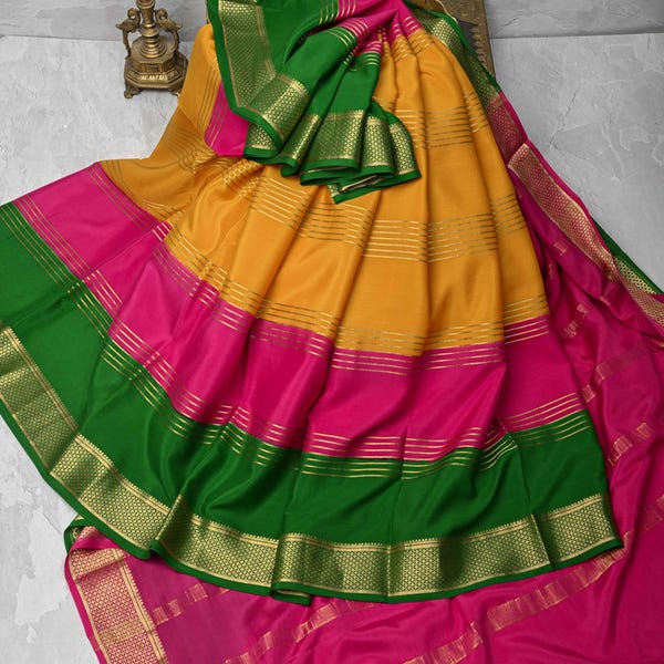 Buy Ksic Mysore Silk Saree Online In India - Etsy India