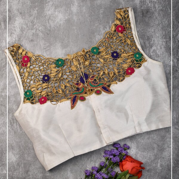 Cutwork Silk Blouse - Etsy