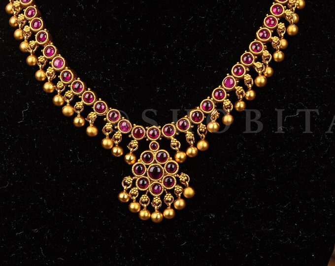 Reversible Necklace and Earrings in Red and Green | Indian Jewelry ...
