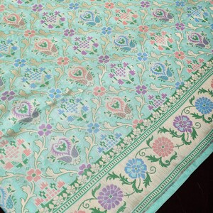 Sky Blue Patola Meenakari Banarasi Katan Silk Saree With Paithani ...