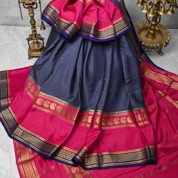 Buy Ksic Mysore Silk Saree Online In India - Etsy India