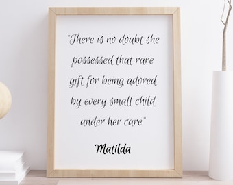 Matilda Book Quote Poster - Etsy