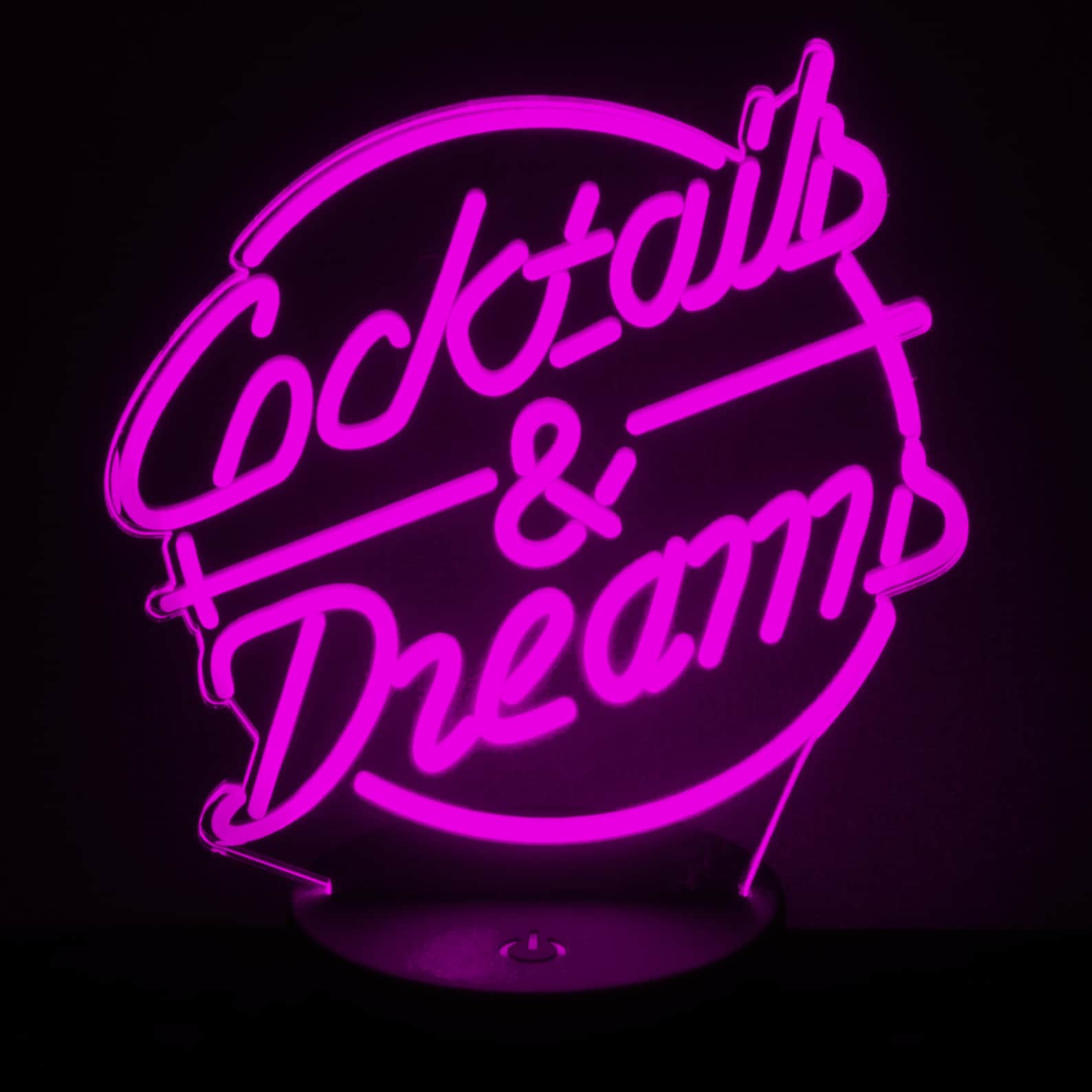 Cocktails & Dreams LED Neon Bar Sign Night Light. Cocktail Eighties ...