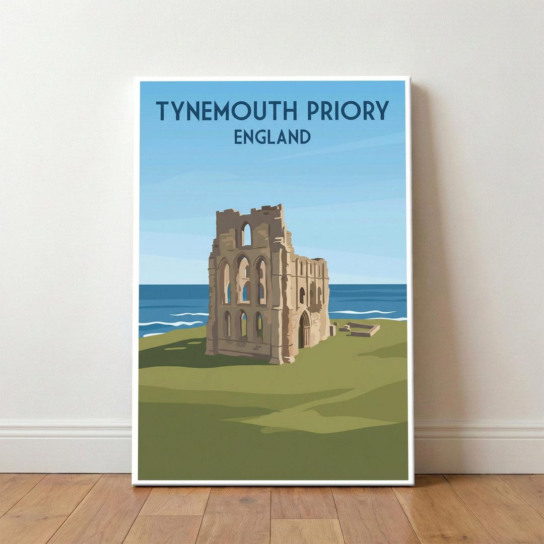 Tynemouth Priory, England - Romantic Coastal Ruins Travel Poster ...