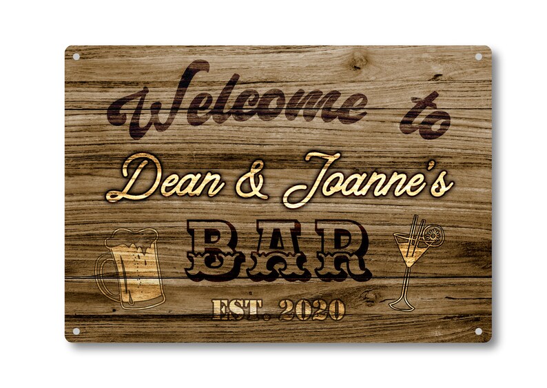 Personalised Bar Sign METAL Plaque Western Style. Home Pub - Etsy