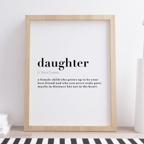 Daughter Dictionary Definition Meaning Wall Art Print - Etsy