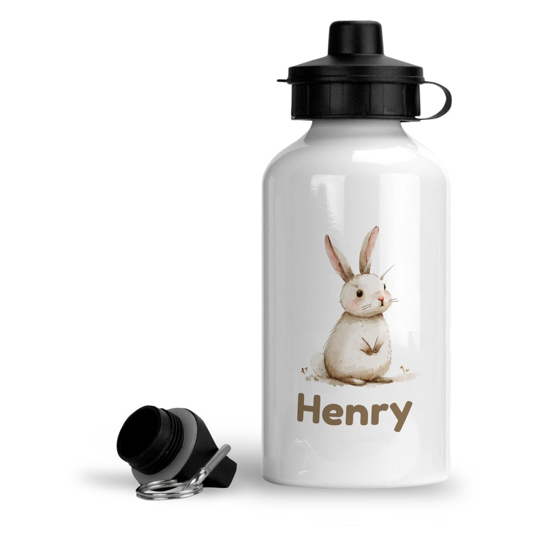 Personalised Metal Rabbit Drinks Water Bottle for Kids. Bottle Large ...