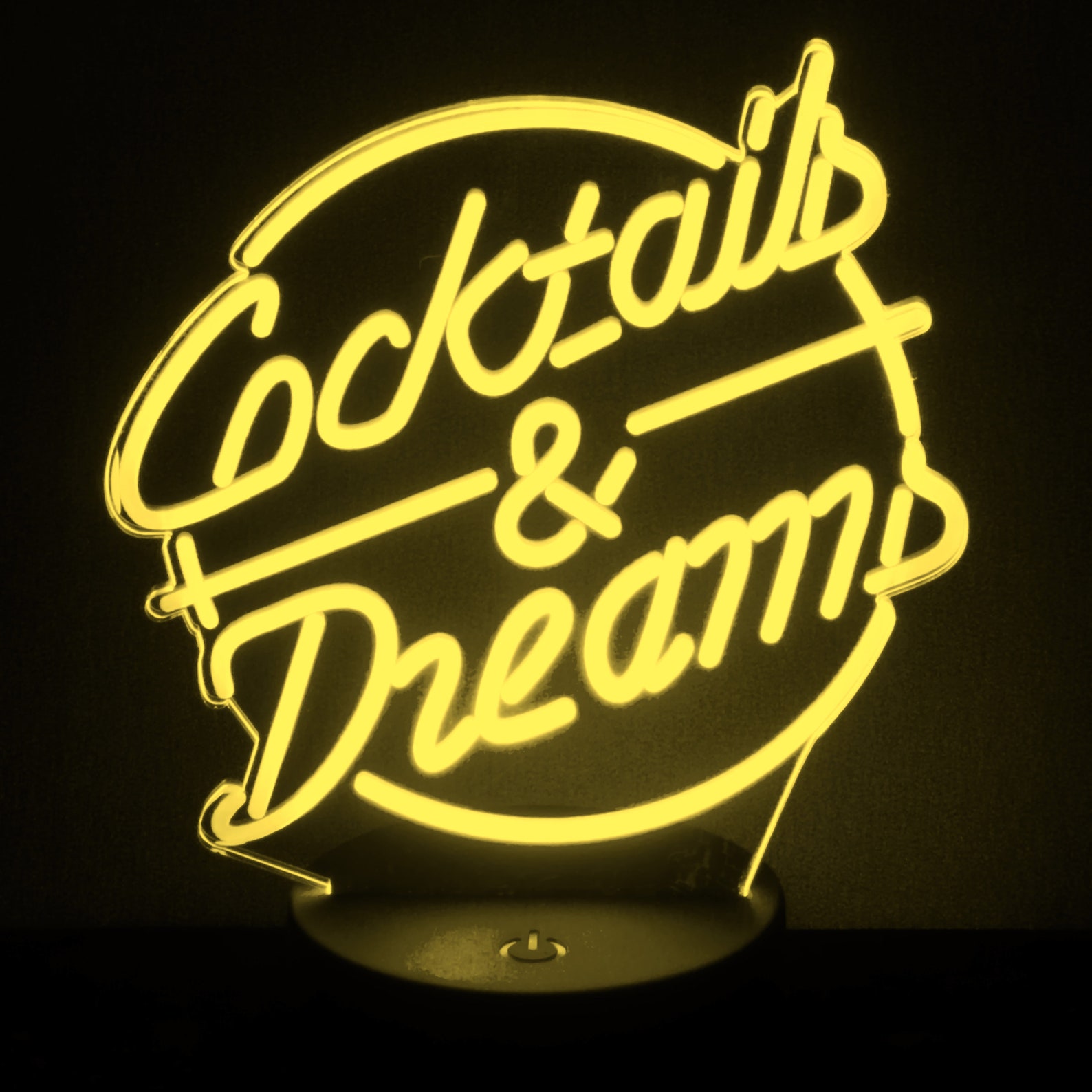 Cocktails & Dreams LED Neon Bar Sign Night Light. Cocktail Eighties ...