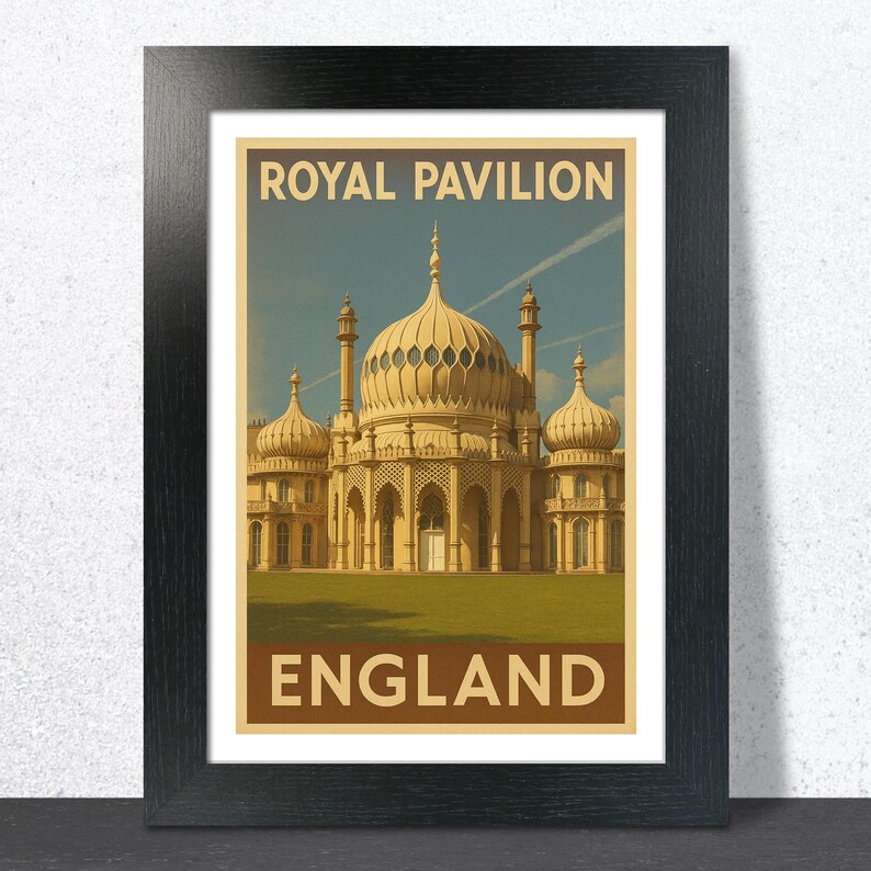 Royal Pavilion Travel Poster. Vintage Framed Giclee Wall Art. Iconic ...