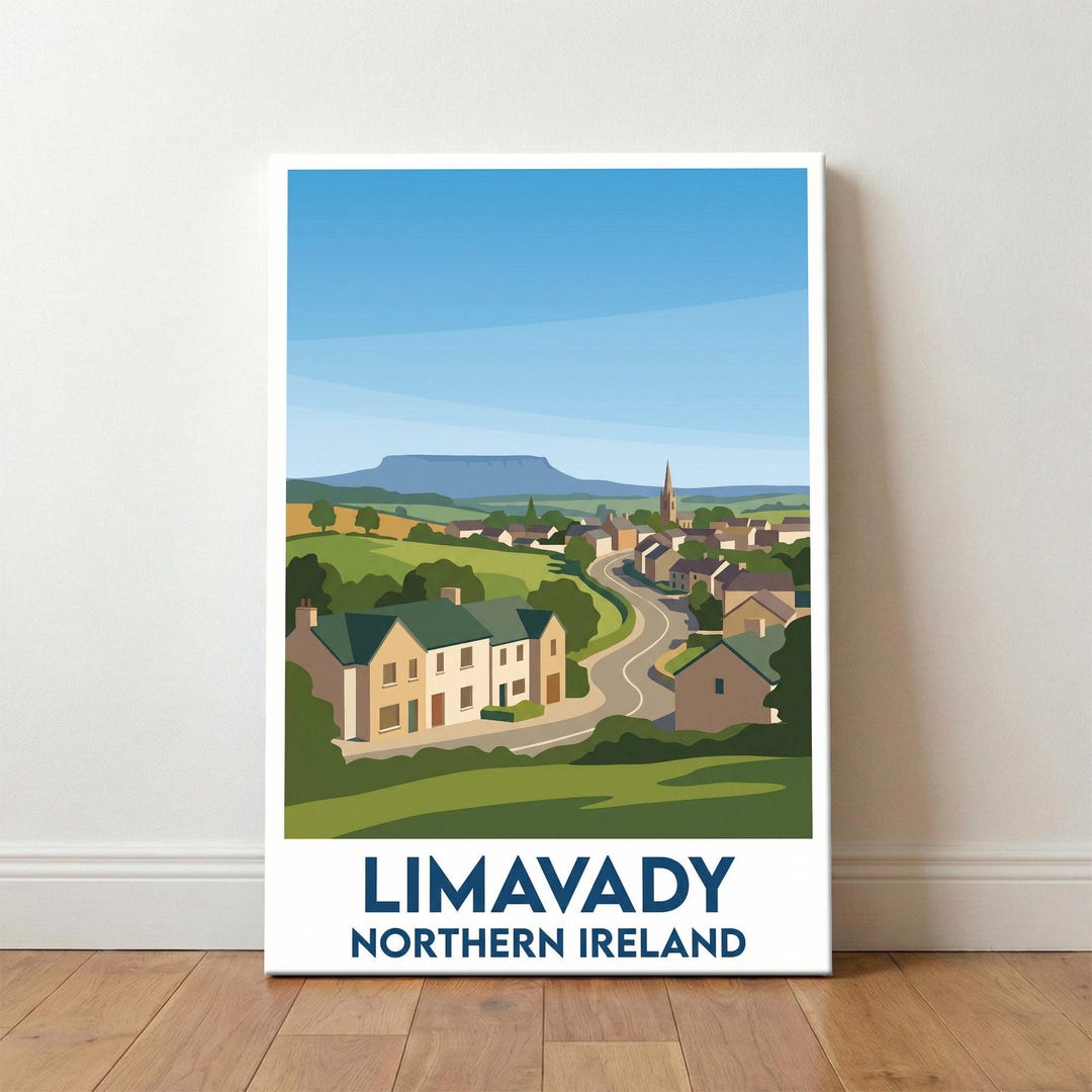 Limavady, Northern Ireland - Roe Valley Romance Travel Poster. Giclée ...