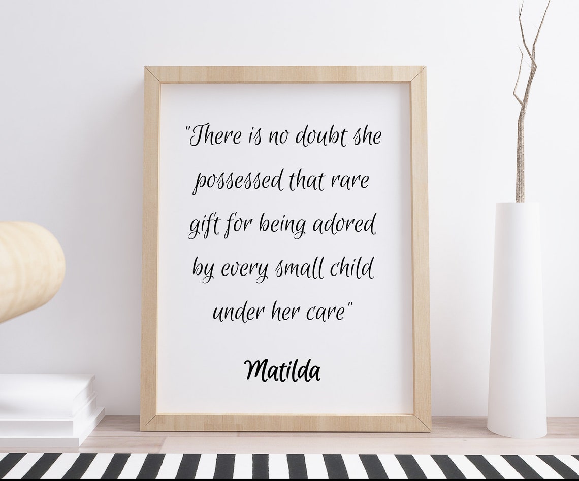 Matilda Vintage Quote Art Print Miss Honey. Home Decor Inspirational ...