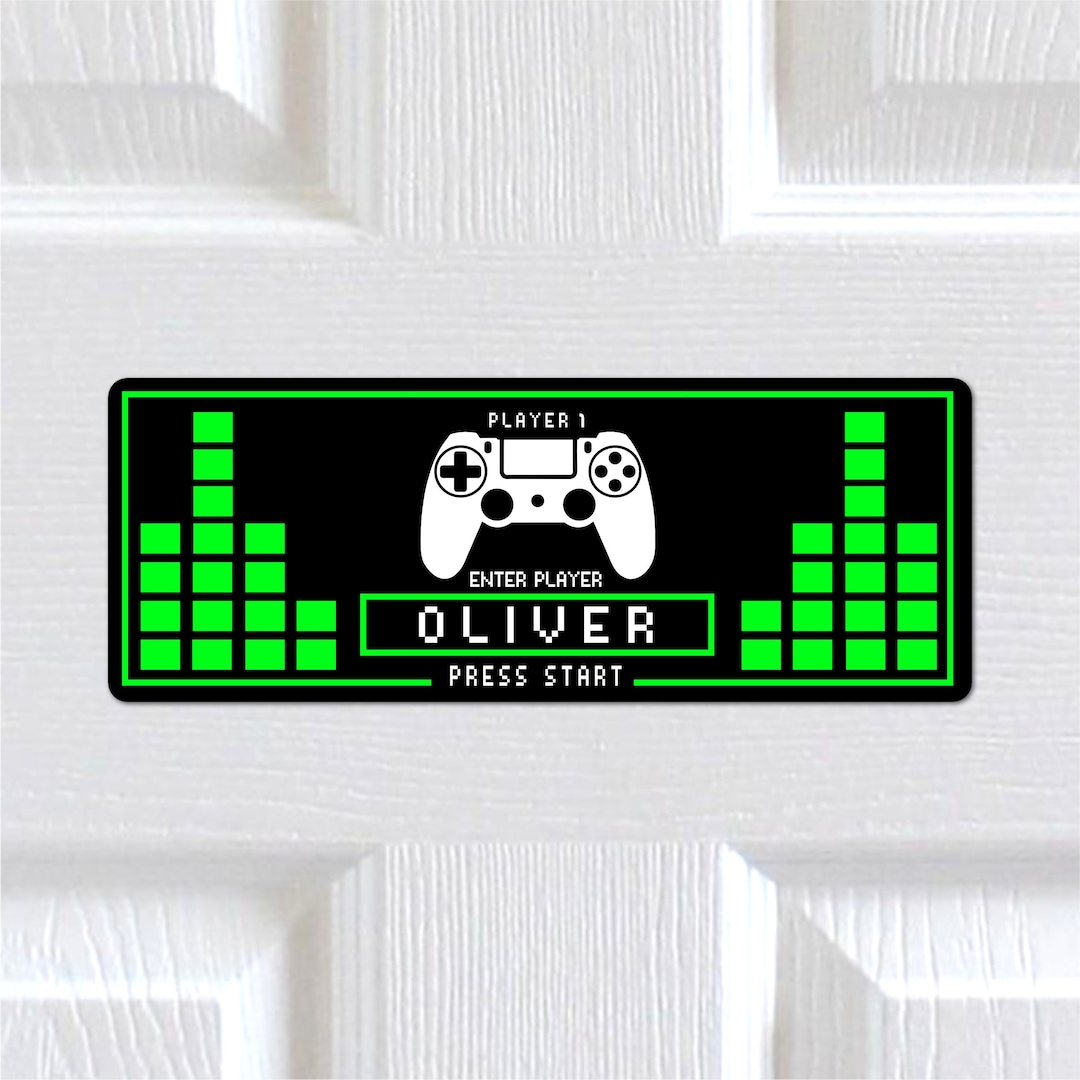 Personalised Any Name METAL Gamer Girls Boys Bedroom Door Sign Plaque ...