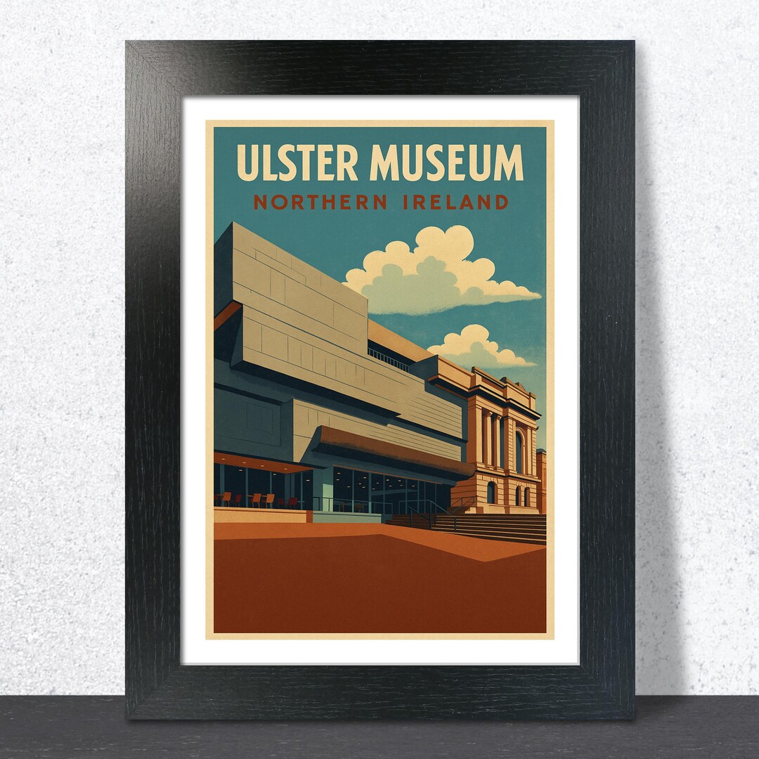 Ulster Museum Travel Poster. Vintage Framed Giclee Wall Art. Museums ...