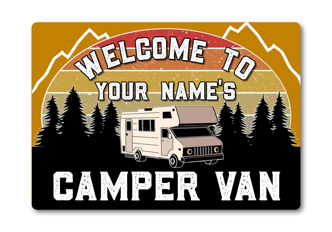 Personalised Motorhome Campervan Sign METAL Plaque. Camping Holiday ...