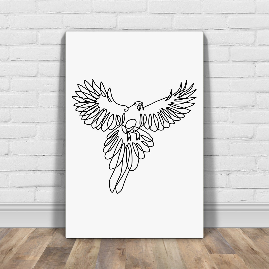 One Line Animal Drawing Modern Wall Art Canvas Print. Minimalist ...