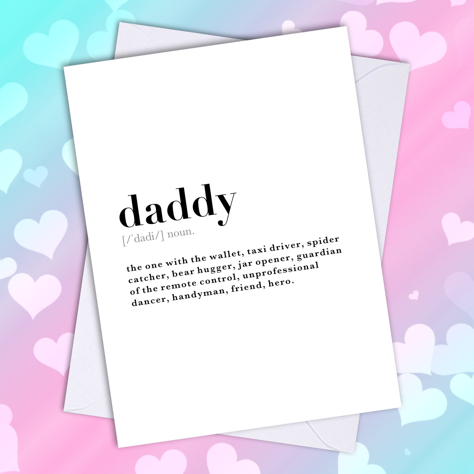 Funny Humour Dad Daddy Dictionary Definition Fathers Day Card. - Etsy
