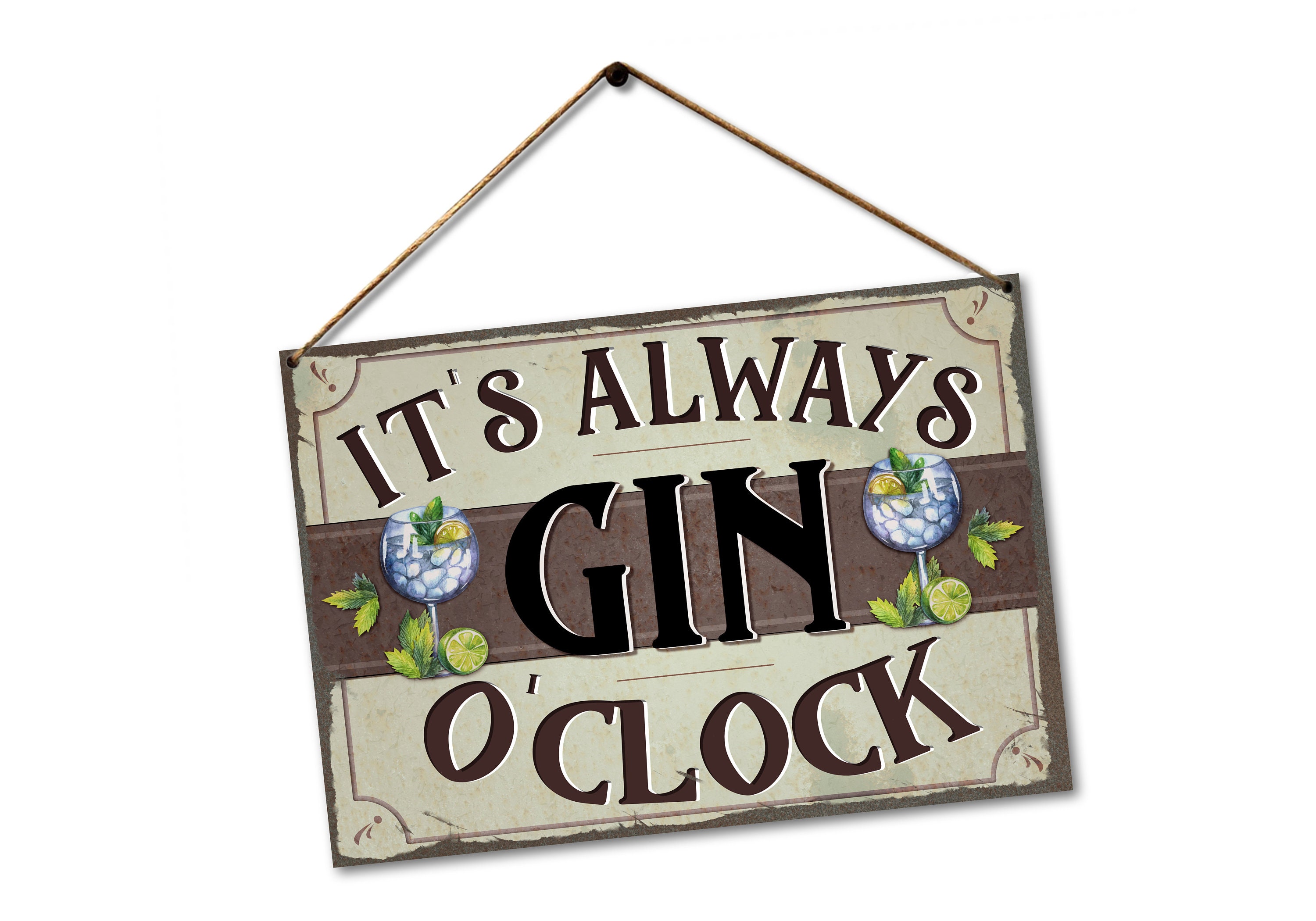 It's Always Gin O Clock METAL Plaque Bar Sign Tonic G&T - Etsy España