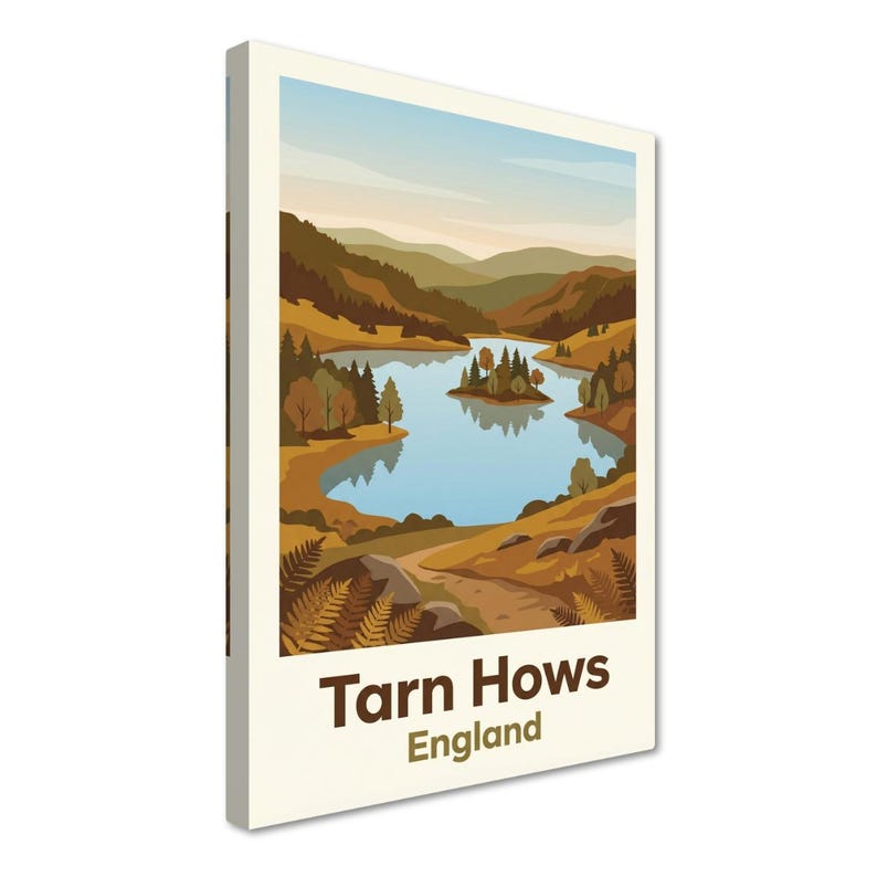 Tarn Hows, England - Romantic Lake District Travel Poster, Vintage ...