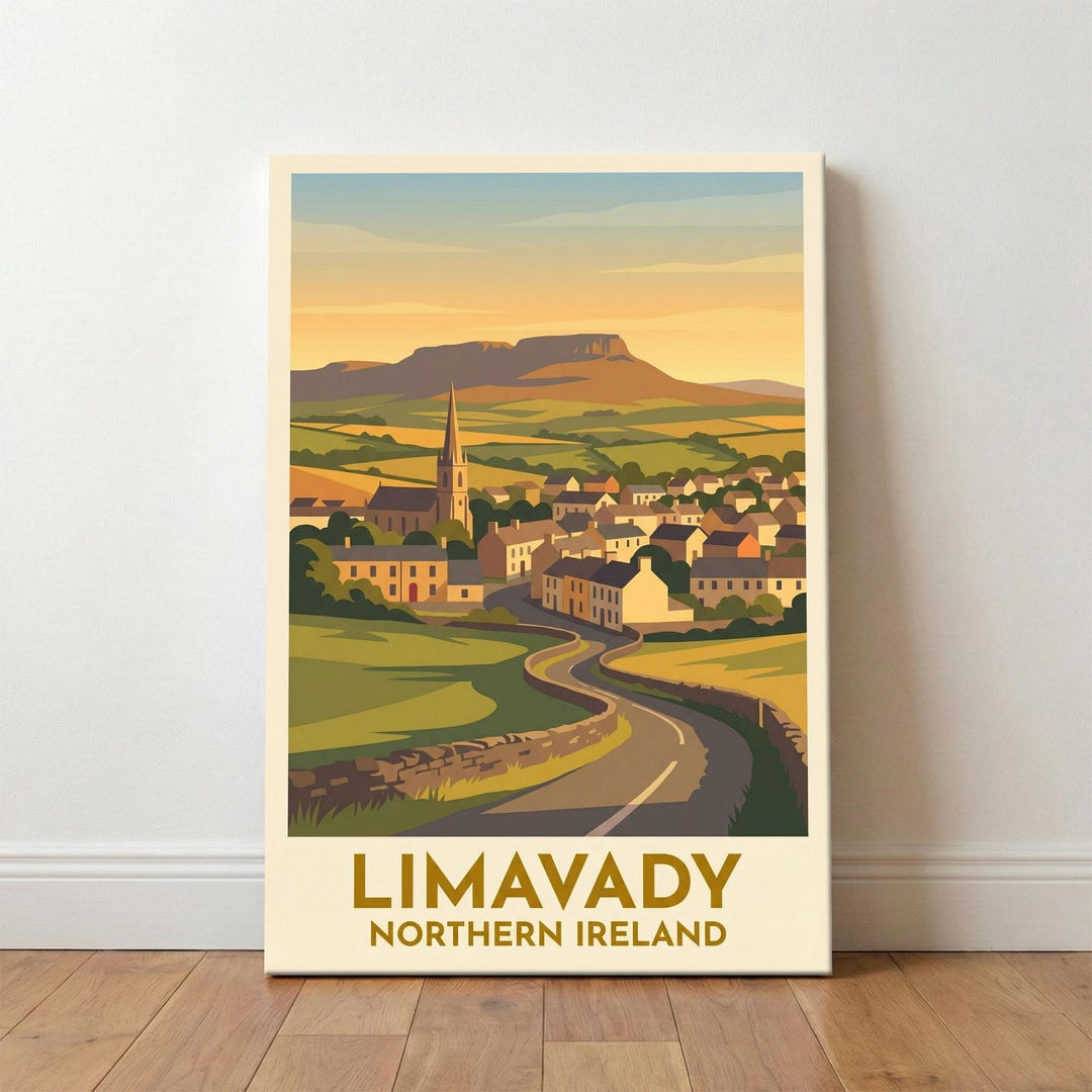 Limavady, Northern Ireland - Romantic Countryside Travel Poster ...
