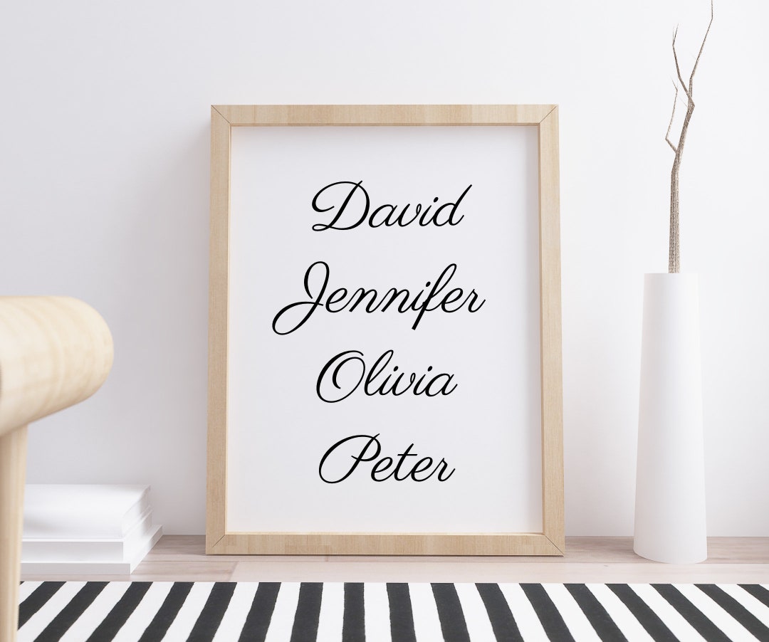 Personalised Family Names Wall Art Poster Print. Lovely Gift Idea. for ...