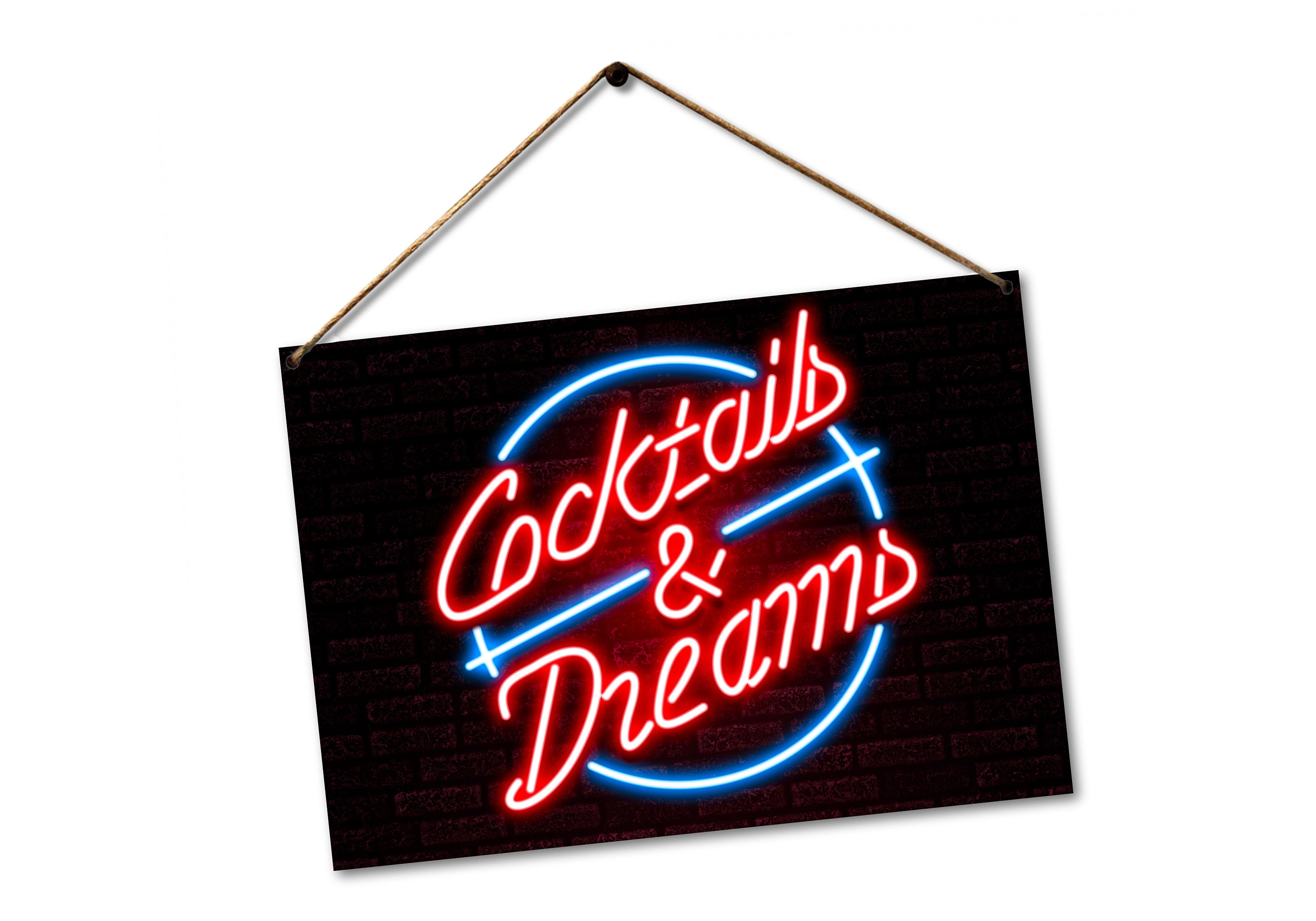 Cocktails & Dreams Bar Sign METAL Plaque Eighties 80s Neon | Etsy